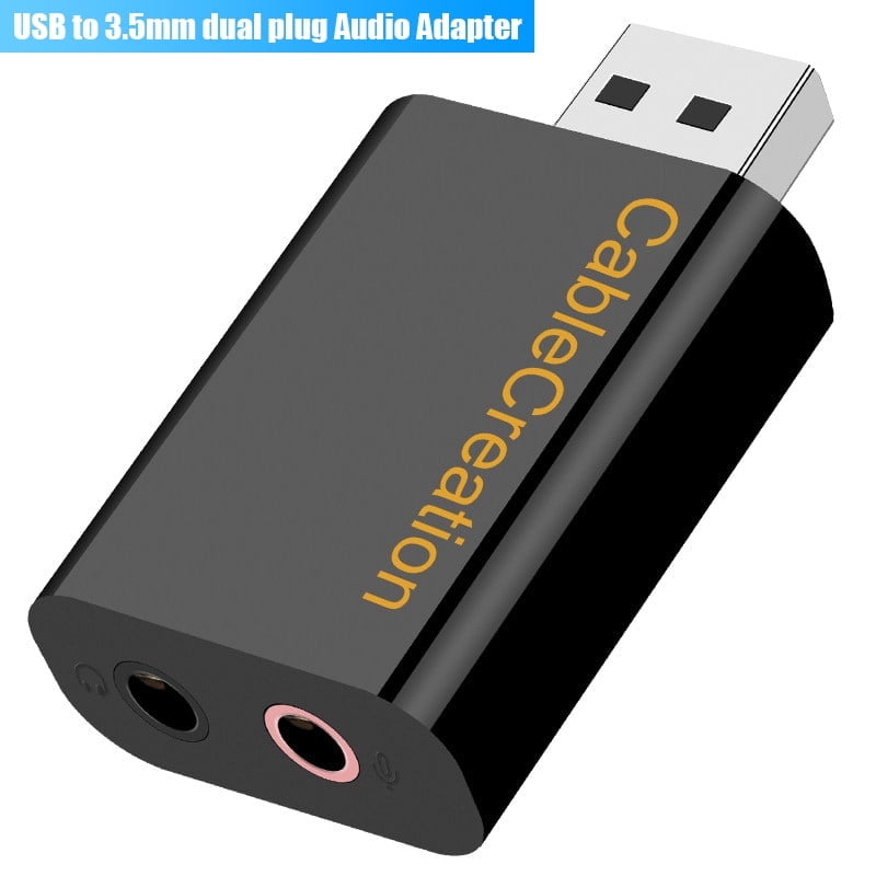 Strhowill USB 2.0 to 3.5mm dual plug Stereo Audio External Sound Card ...