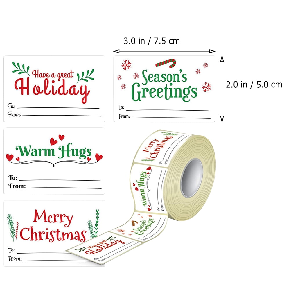Stri 1 Roll Christmas Name Tags, Party Labels, Adhesive Christmas Label ...