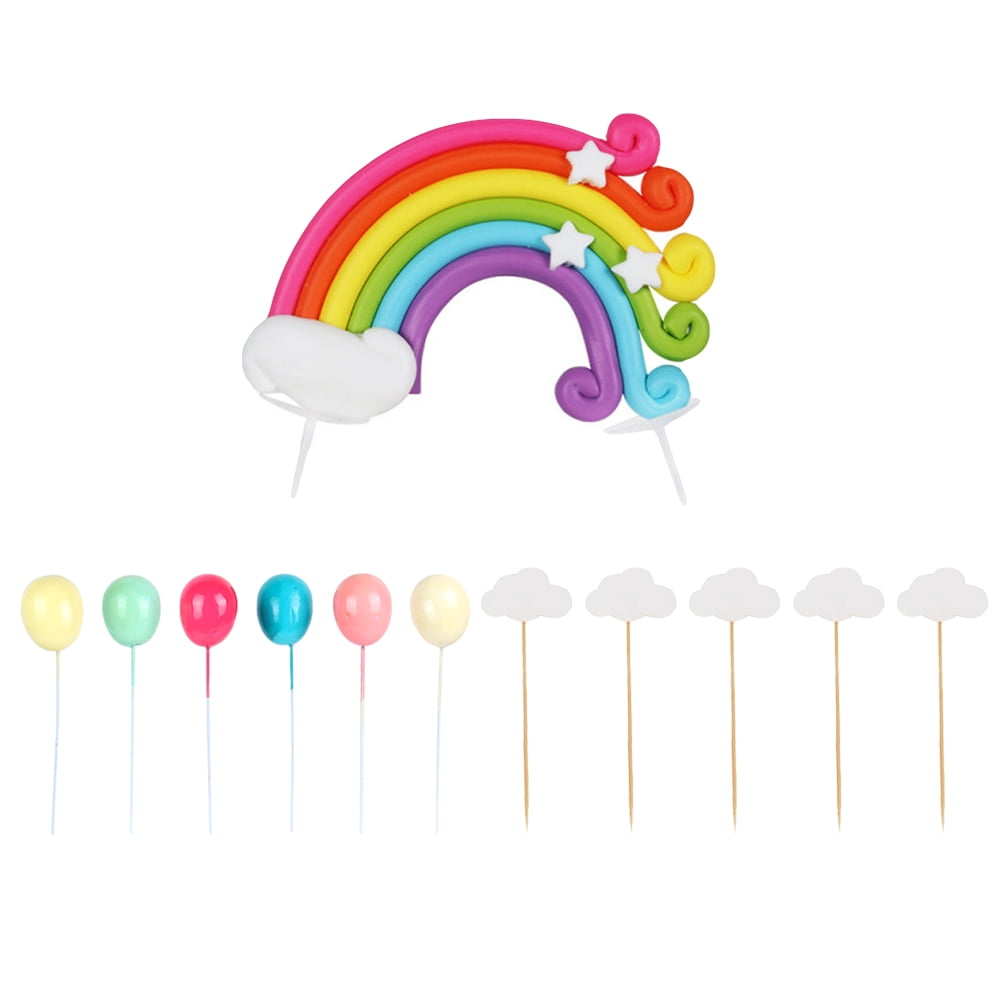 Stri 1 Set Colorful Rainbow Cake Topper Creative Cake Toppers Dessert ...