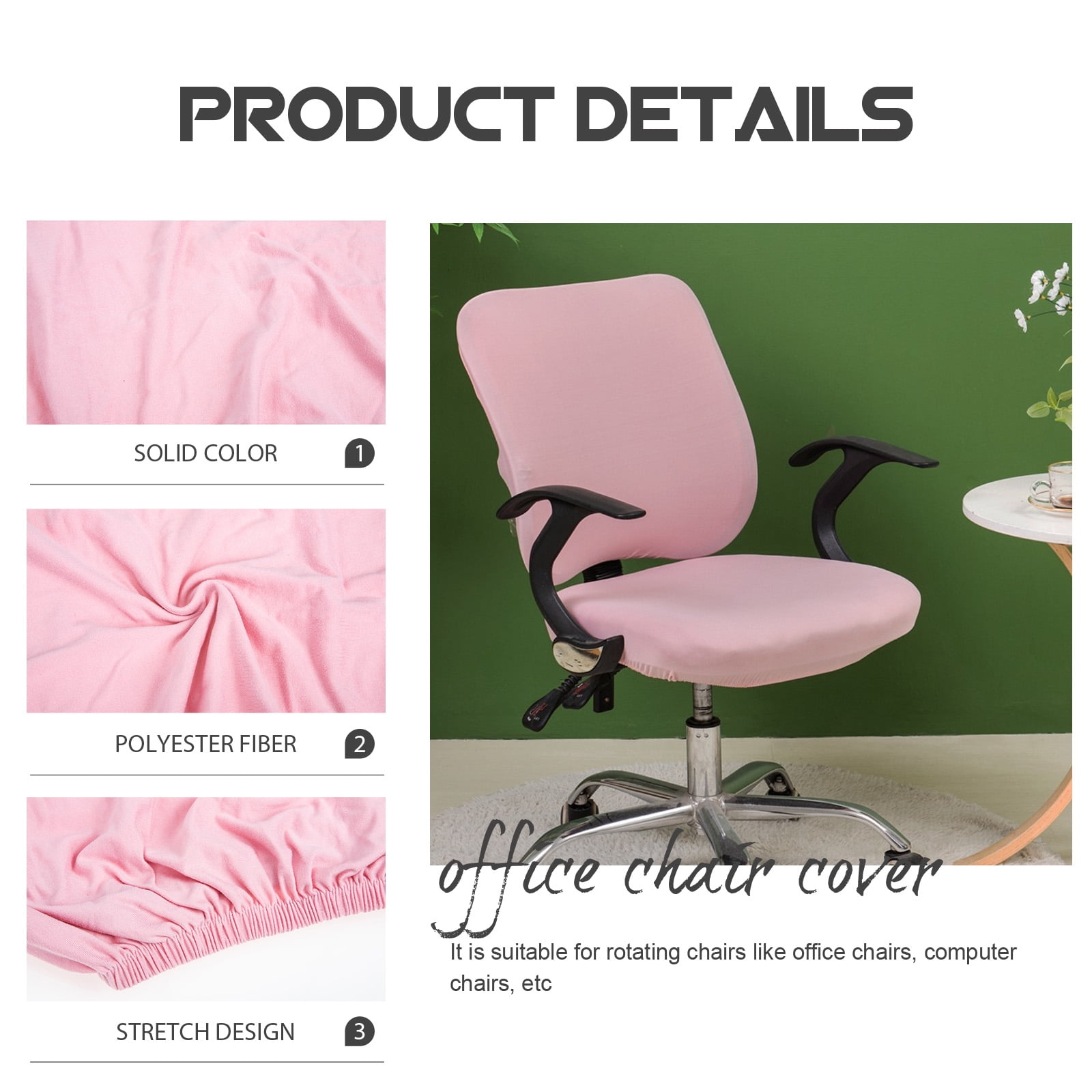 Stri 1 Set Office Computer Chair Covers Swivel Rotate Back Seats ...