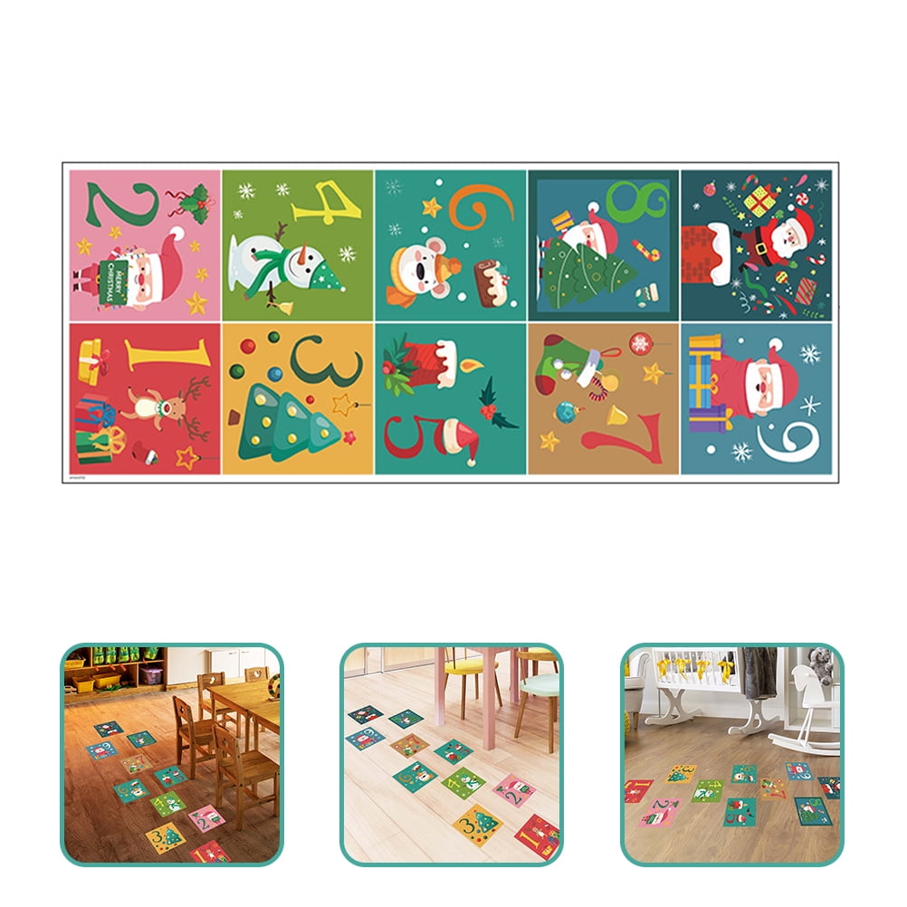 Number Floor Stickers 10-Piece Hopscotch Floor Stickers - Number Decals ...