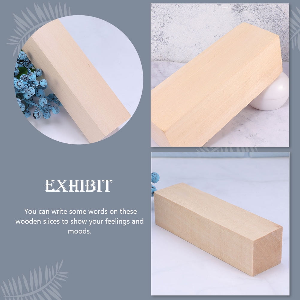 Stri 10 Pcs DIY Blank Wood Planks Unfinished Wood Plank DlY Carving ...