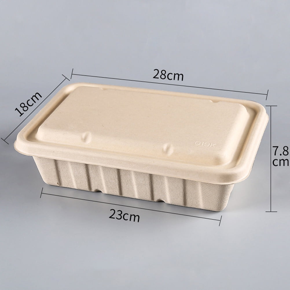 Stri 10 Pcs Degradable Pulp Box Bread Packing Box Portable Food Storage ...