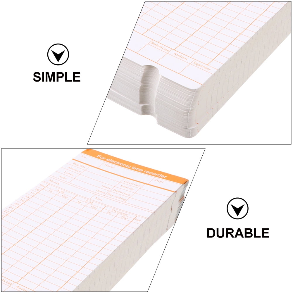 Stri 100 Sheets Time Attendance Cards Time Attendance Record Cards for ...