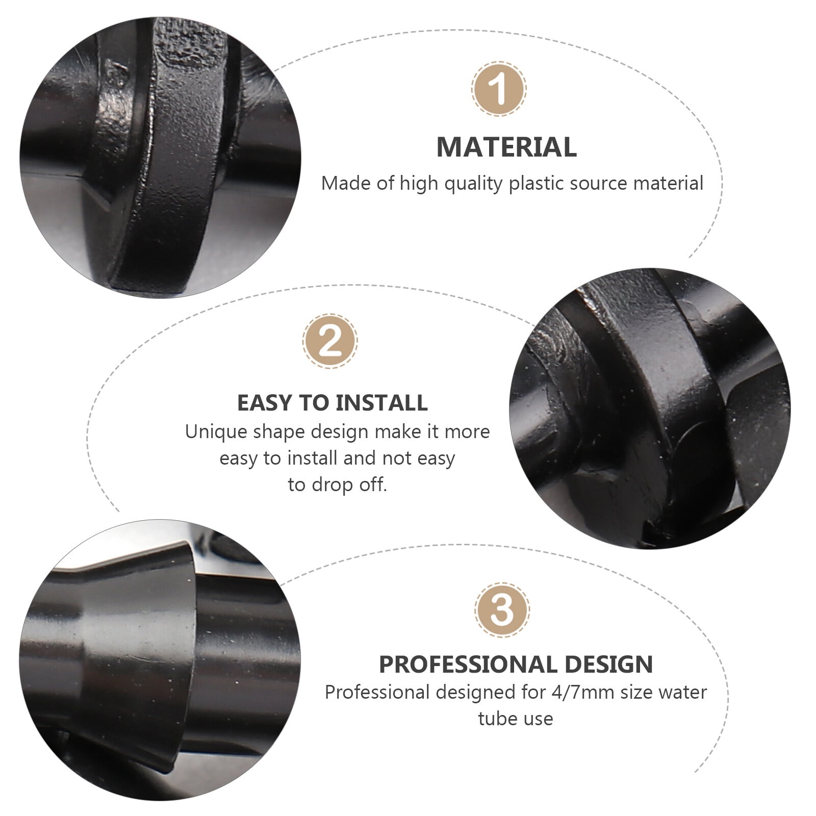 Stri 100PCS 4/7mm Size Gardening Irrigation Fittings Barbed Straight ...