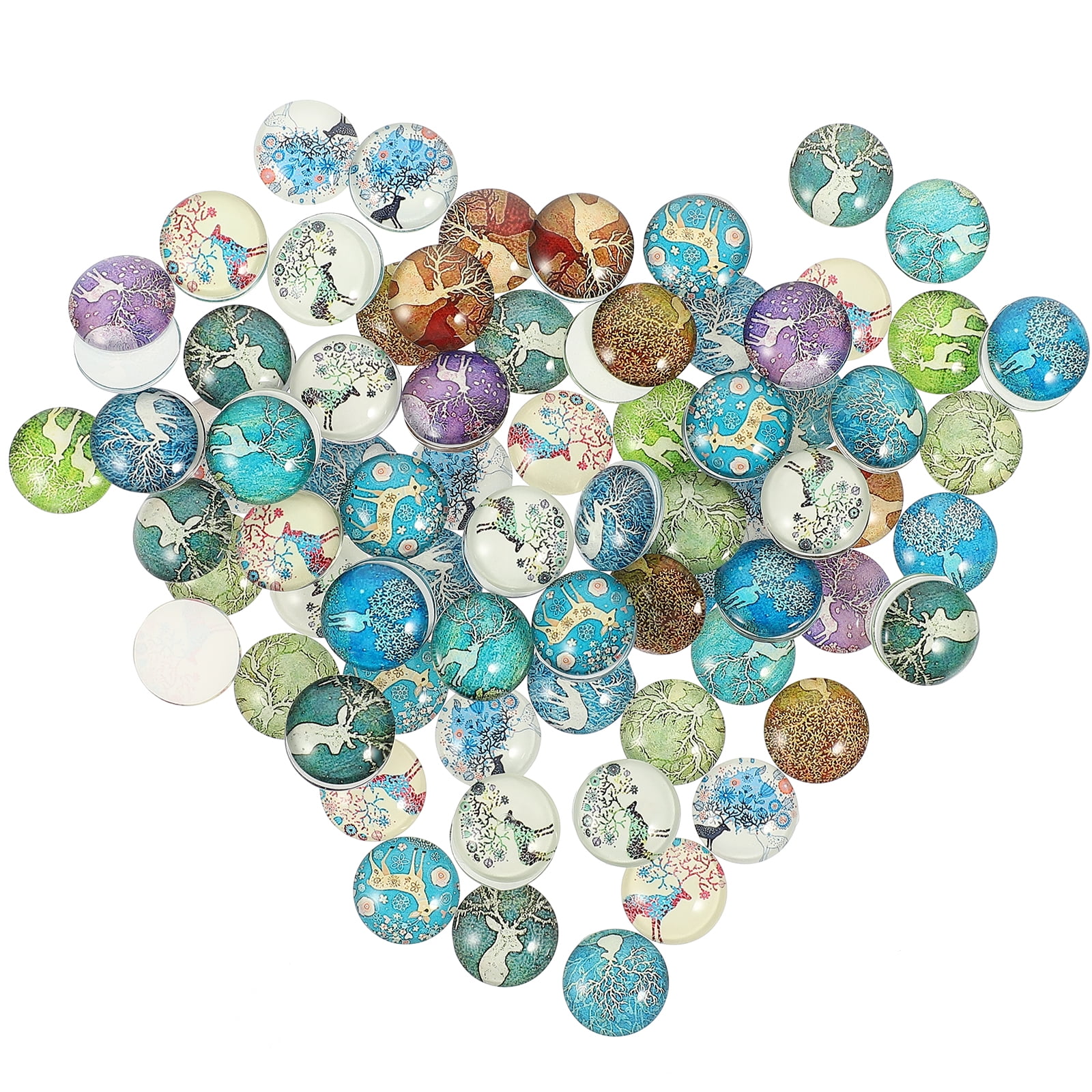 Stri 100Pcs Luminous Glass Patches for Jewelry Crafts Gemstone Deer ...