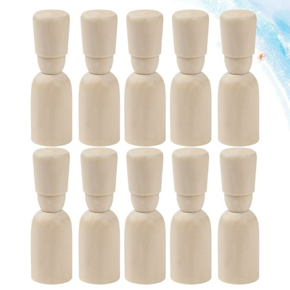 Stri 10Pcs Wooden Peg Dolls Creative Manual Painting Dolls Graffiti ...