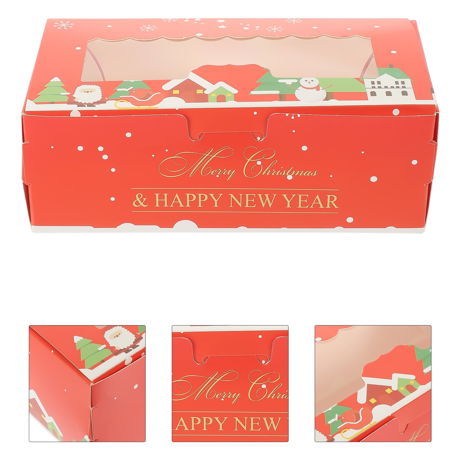 Stri 10pcs Christmas Cookie Boxes, Christmas Macaron Packaging Boxes ...