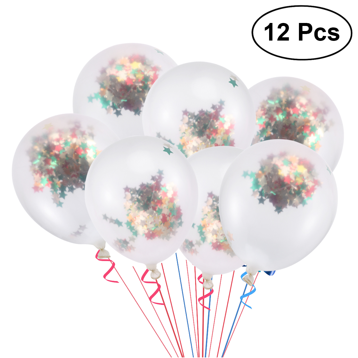 Stri 12Pcs 12inch Paillette Confetti Balloons Latex Transparent ...
