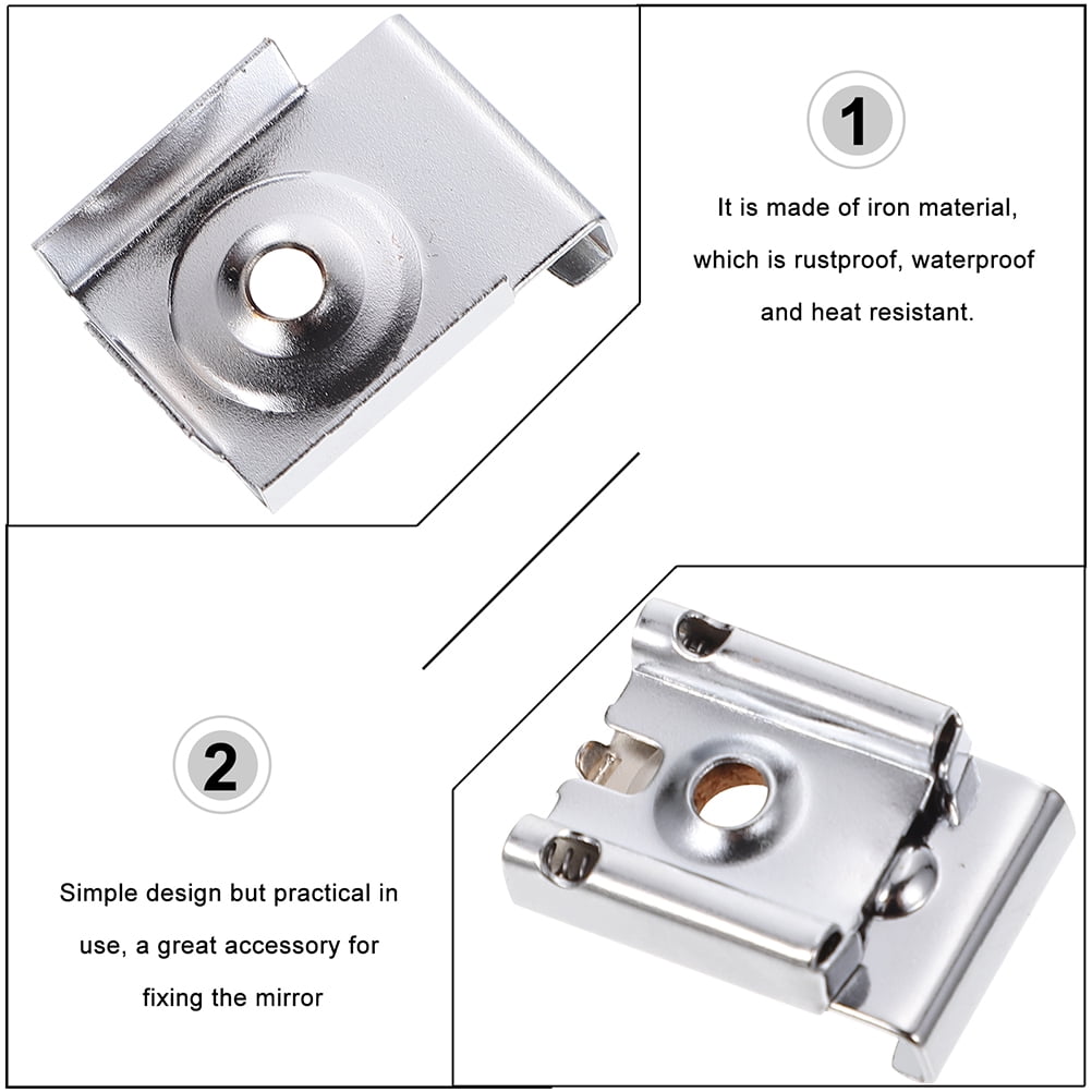 Stri 12Pcs Mirror Mounting Clips Mirror Wall Clips with Hollow Wall ...