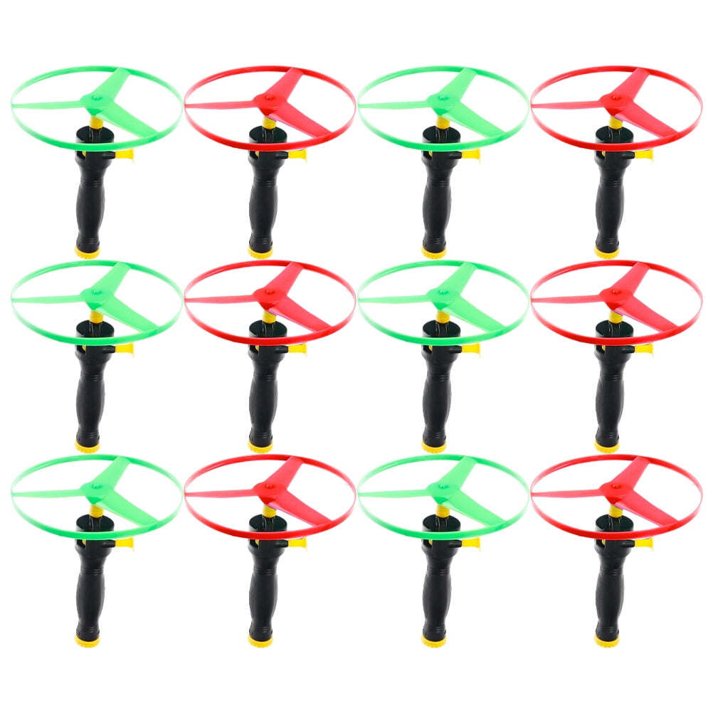 Flying Disc Toys for Kids with Pull Wire String Fun Plastic Discs 12pcs ...