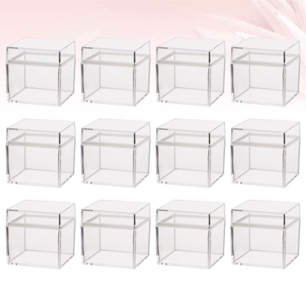 Stri 12pcs Transparent Packing Box Plastic Candy Box Gift Container ...