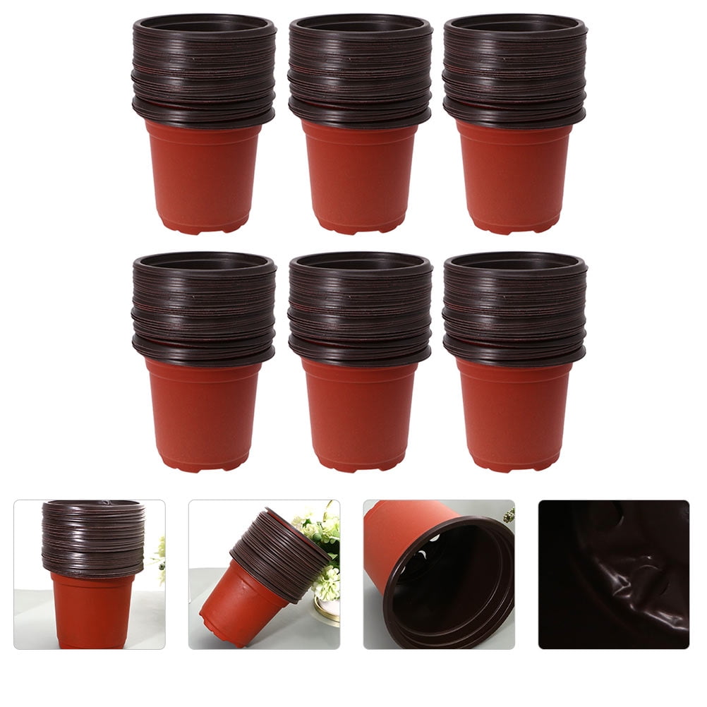 SASABAXI Drainage Hole Flower Pot Plastic 150Pcs 3.93X3.93X3.34in ...