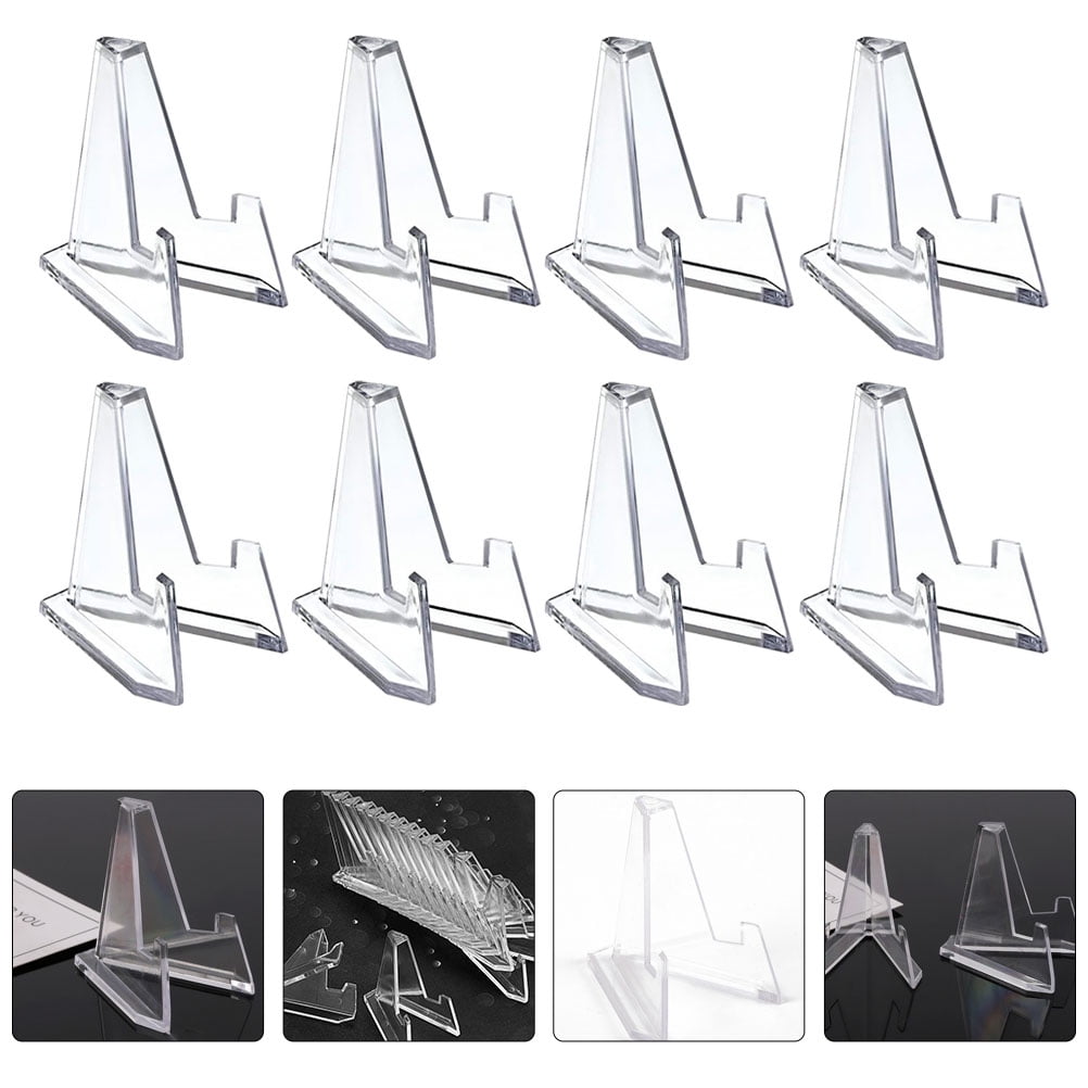 Stri 15Pcs Acrylic Easel Stands Clear Mini Coin Display Easel Holders ...