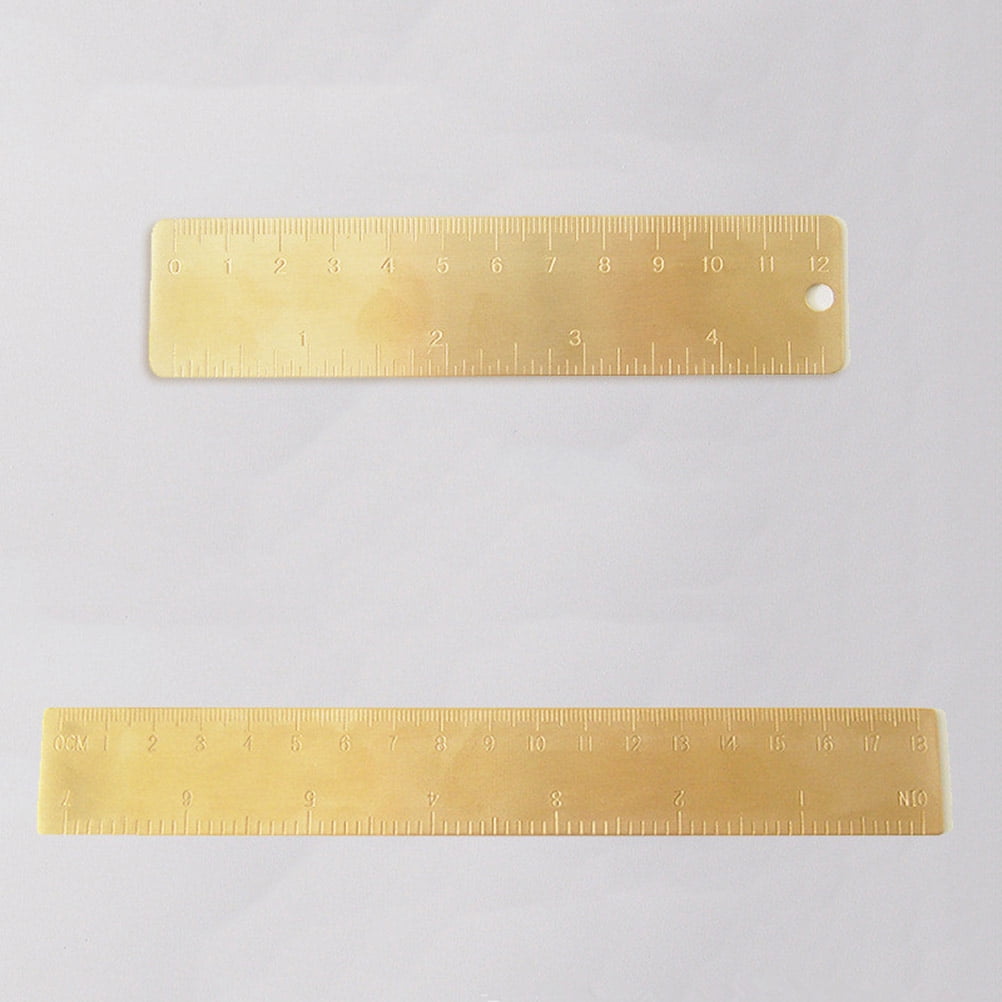 Stri 1PC Mini Retro Brass Ruler Engraved Handy Straight Scale Ruler ...
