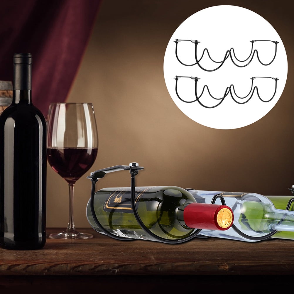 Stri 1Pc Iron Wine Display Shelf Under Cabinet Wine Rack Wave Design ...