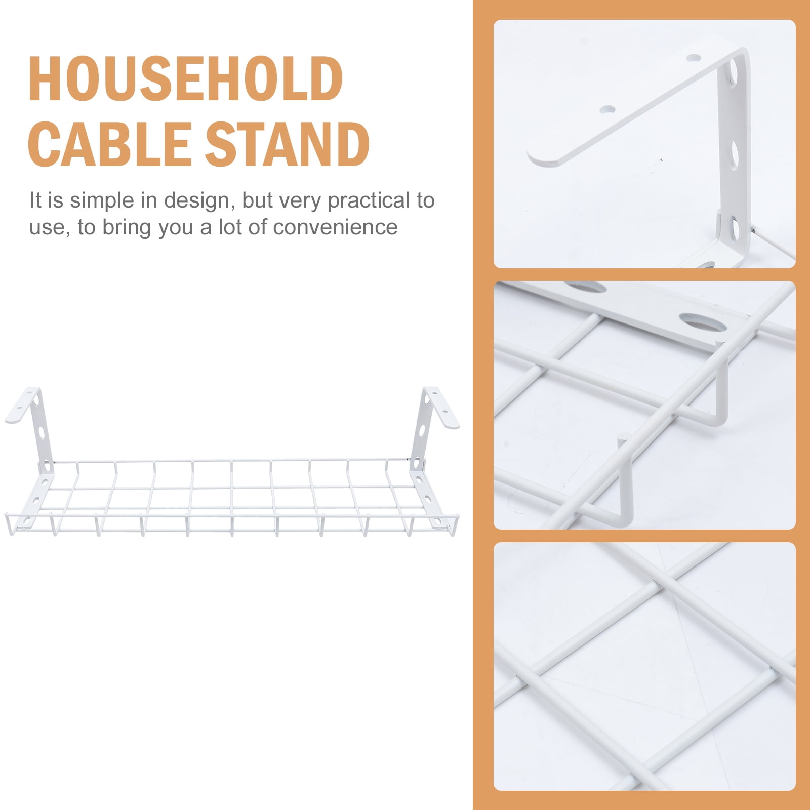 Stri 1Pc Under Desk Wire Storage Rack Useful Patch Board Storage Rack ...