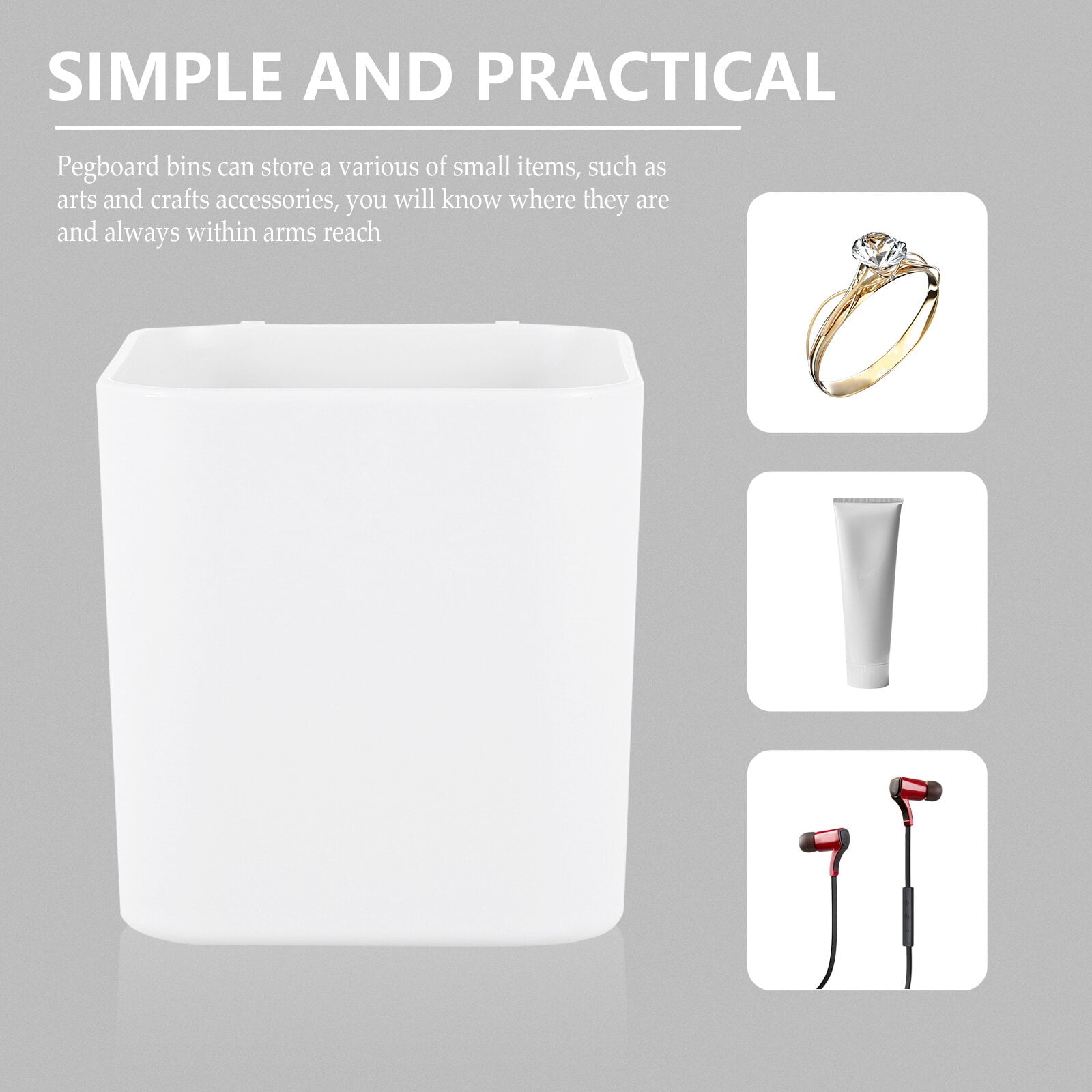 Stri 1pc Pegboard Bins Pegboard Containers Pegboard Attachments for ...