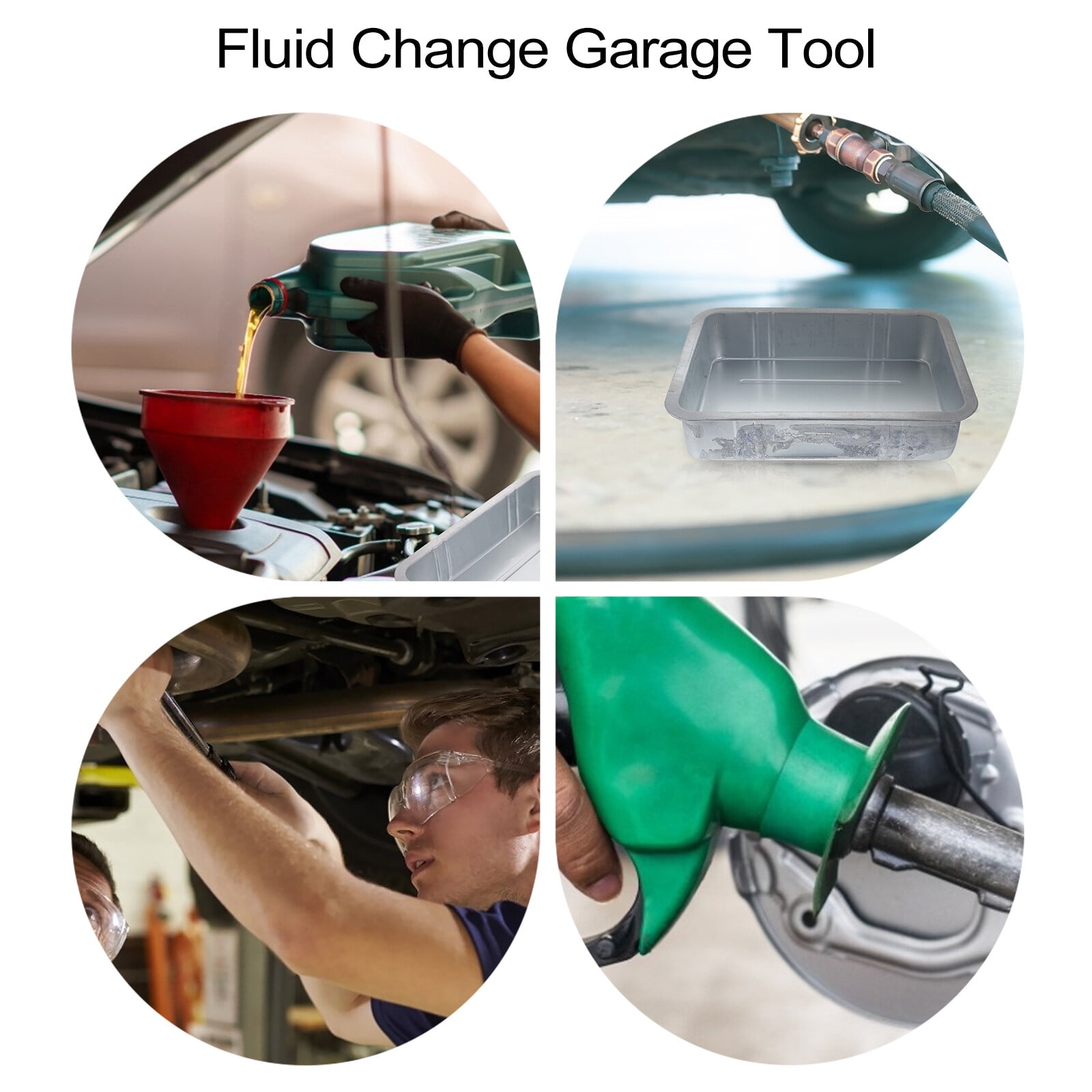 Stri 1pc Steel Oil Drain Pan Waste Engine Oil Collector Tank Oil Drip ...