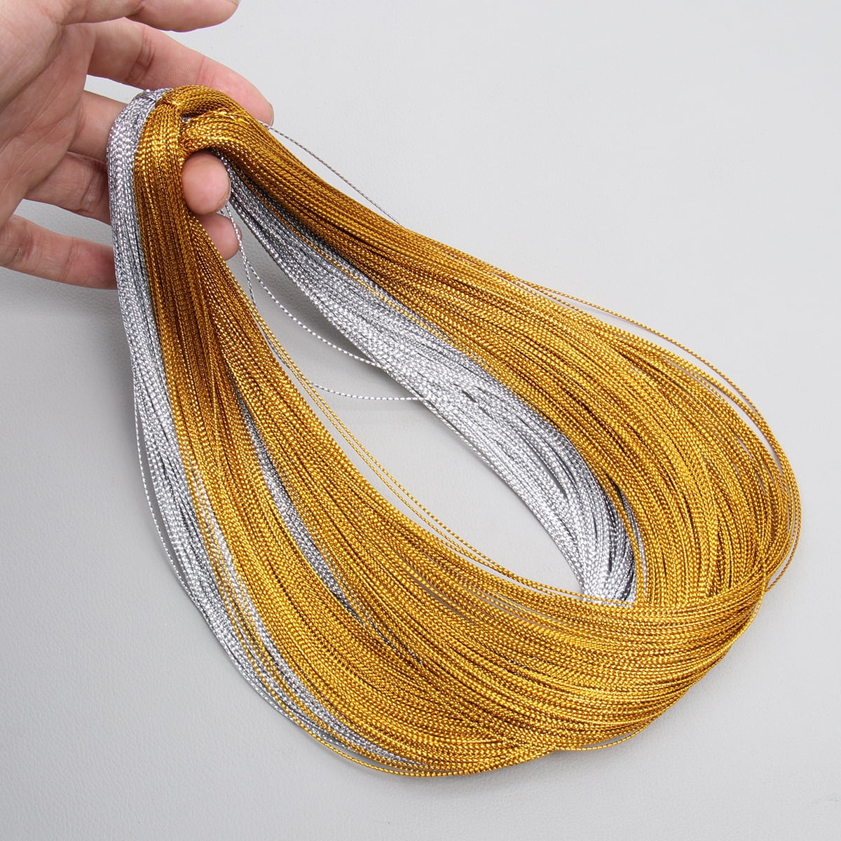 Stri 2 Bundles Diy Jewelry Label Tag Feet Metallic Cord Tinsel String ...