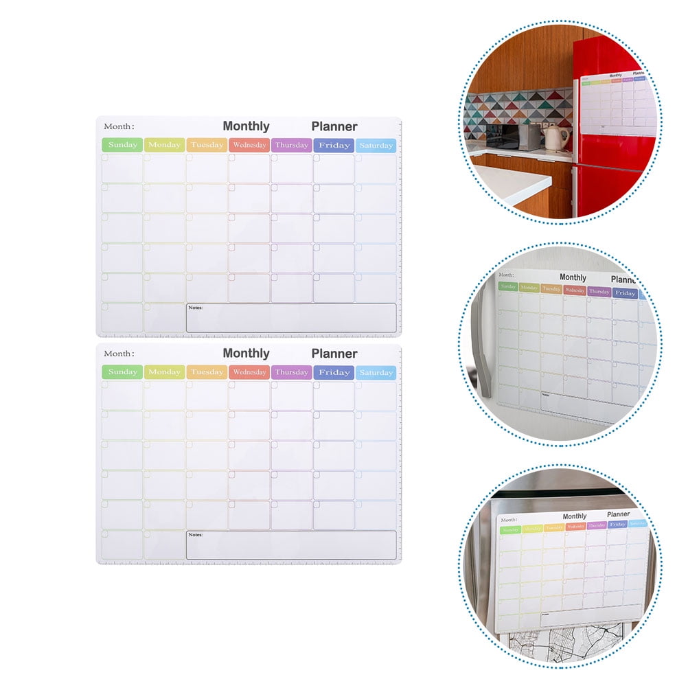 SASABAXI List Message Board Fridge Magnetic Writing Boards Multi 2Pcs ...