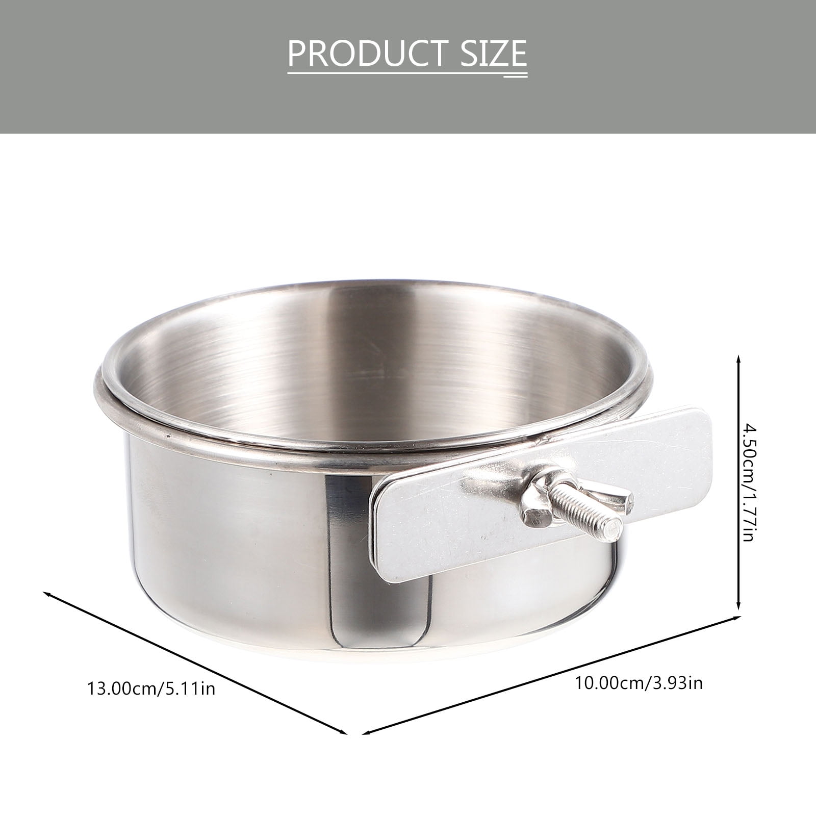 Stri 2 Sets Parrot Feed Cup Stainless Bird Feeder Bird Food Bowl Cage ...