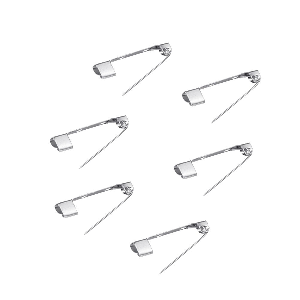 Stri 200pcs 2.5cm Silver Brooch Pin Back Bar Three Holes Safety Clasp ...