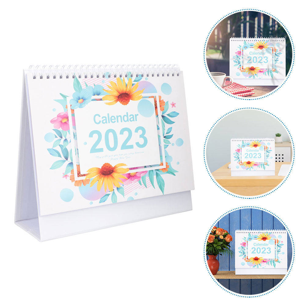 Stri 2024 Desk Calendar with Countdown Spiral Paper Table Calendar ...