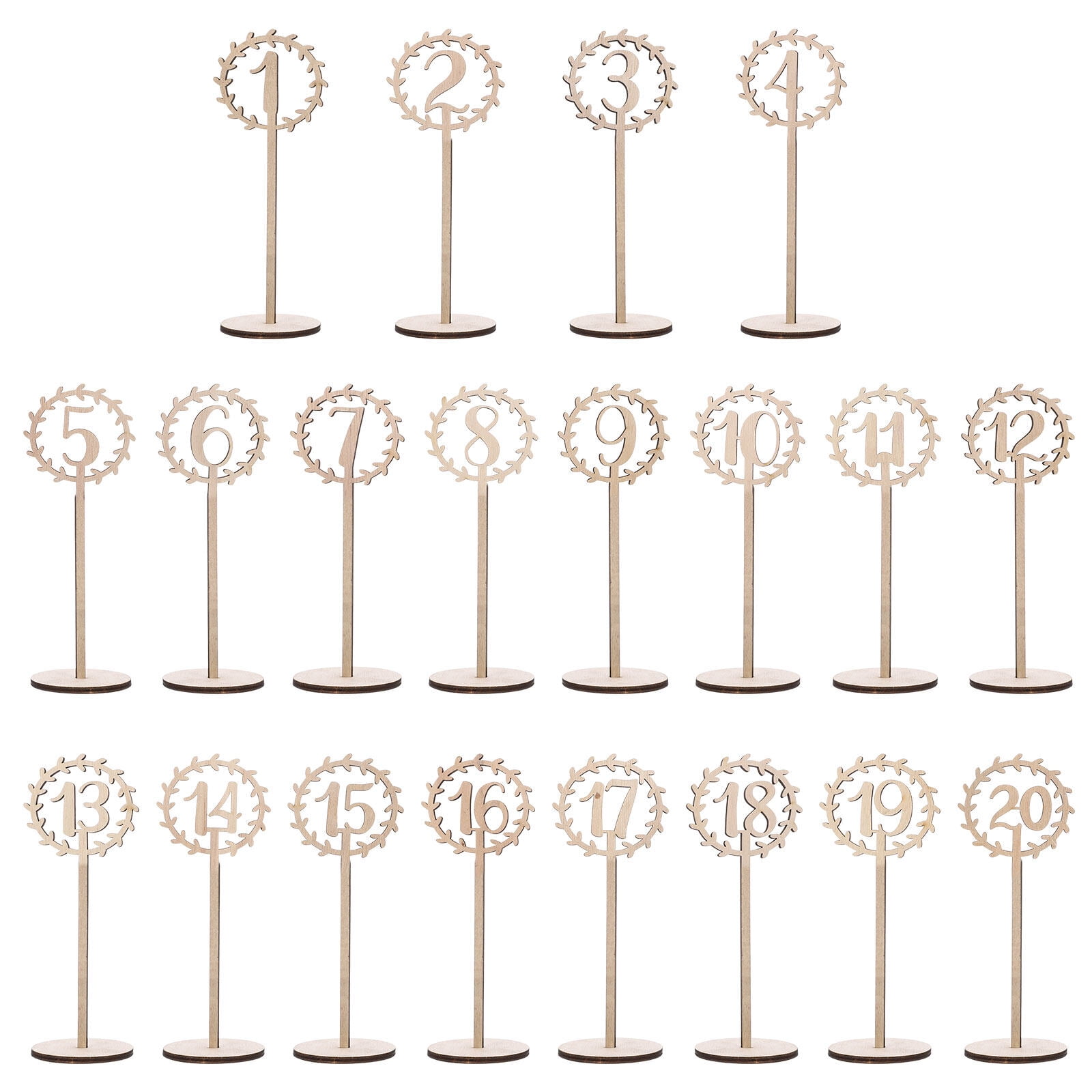 Stri 20pcs 1-20 Wooden Table Numbers Seating Cards for Wedding Party ...