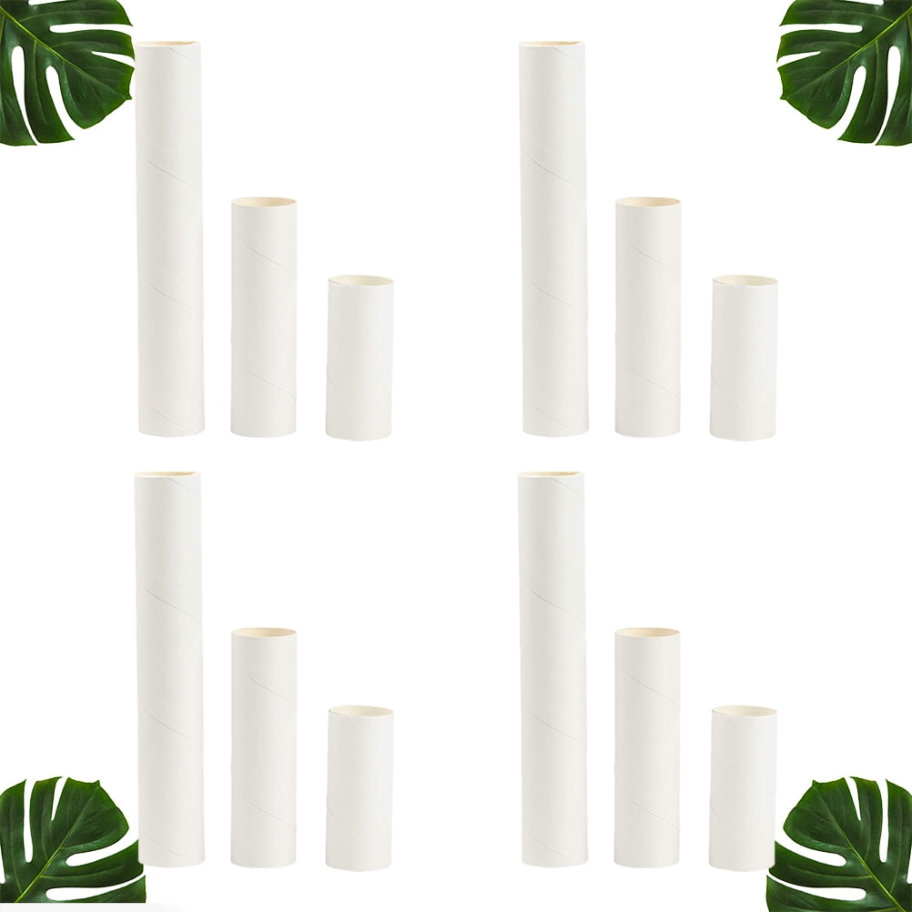 Stri 24PCS Kraft Paper Tubes White Cardboard Tubes for DIY Art Drawings ...