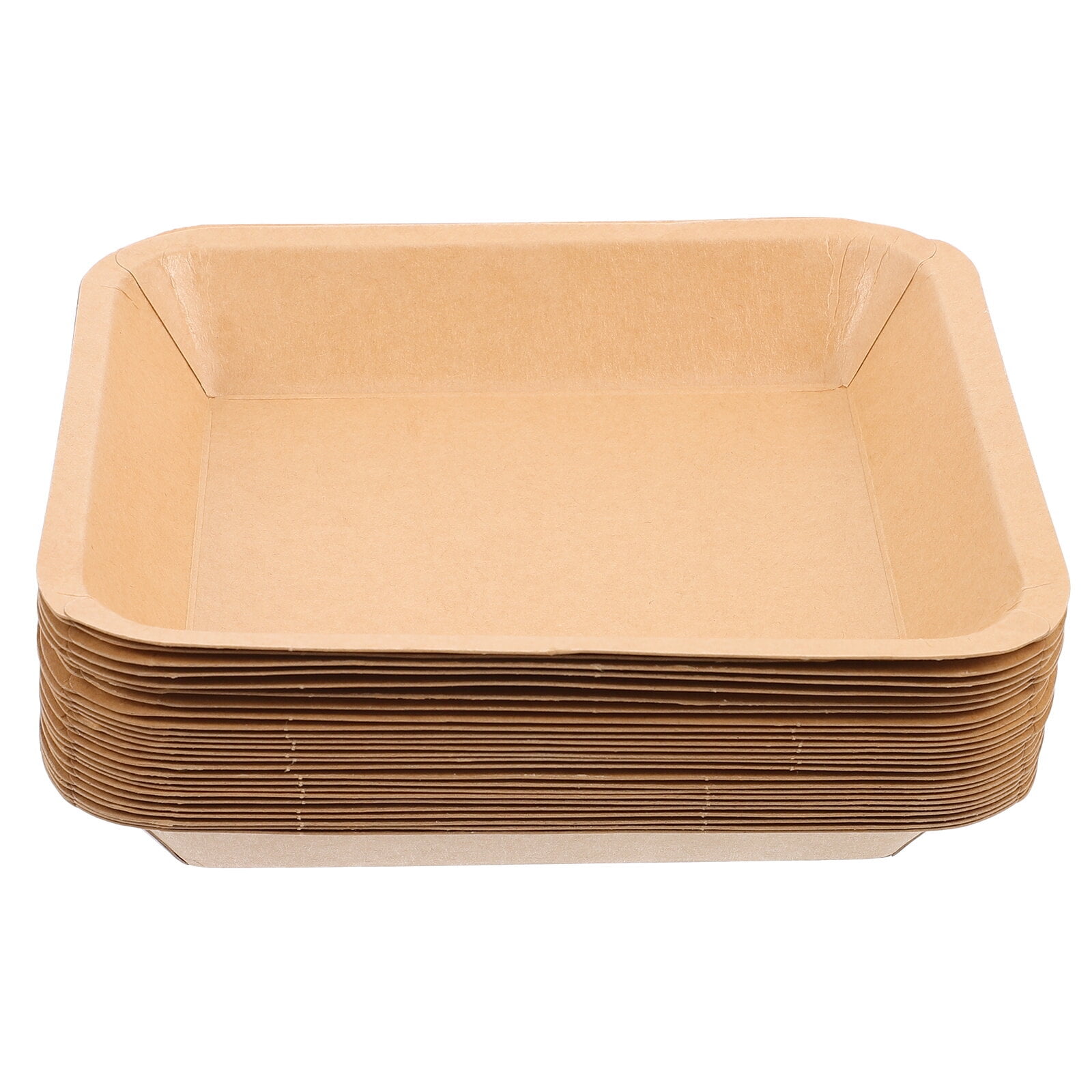 OUNONA 25Pcs Chocolate Rectangular Plates for Disposable Food Packing ...