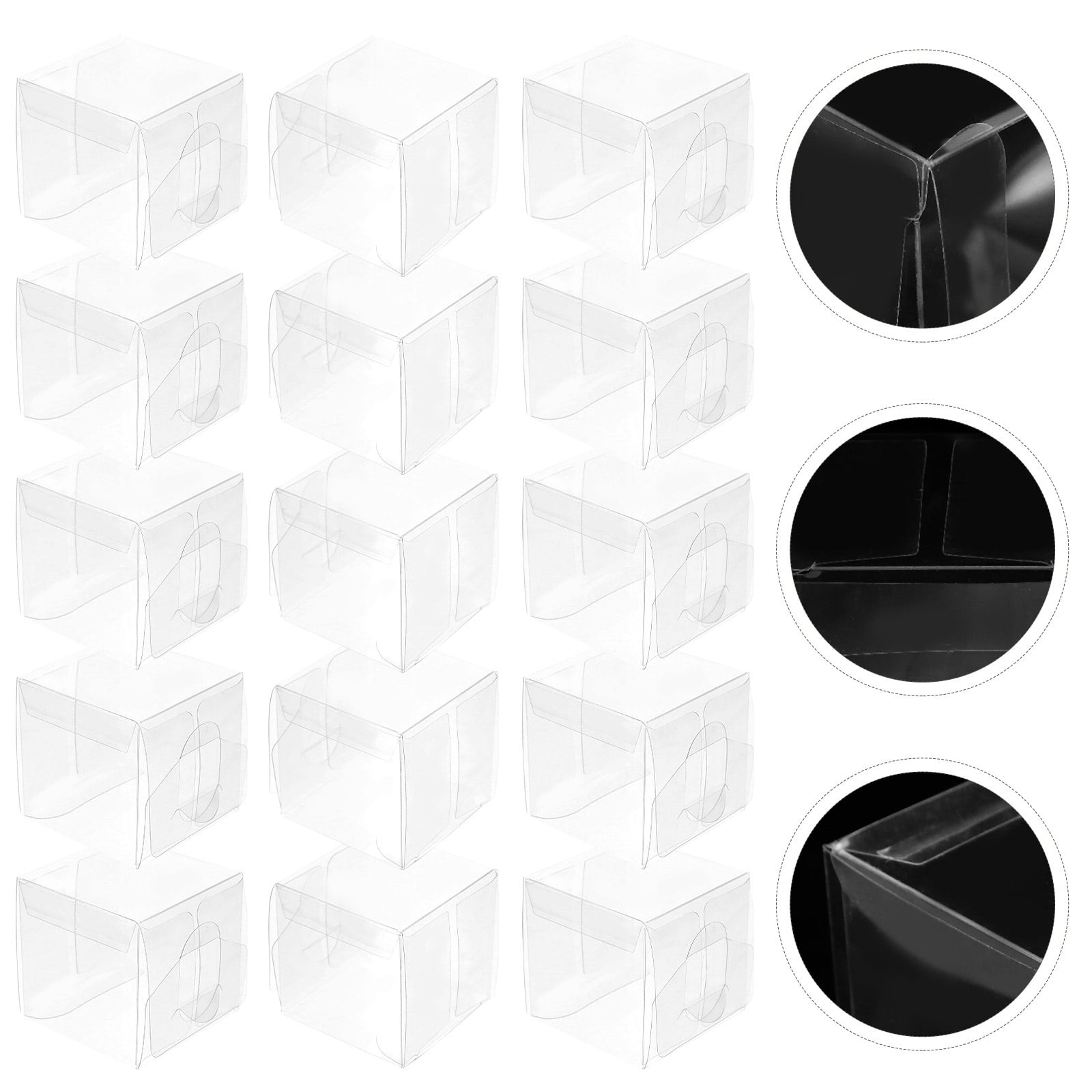 OUNONA 25pcs Square Cube Candy Boxes Empty Sweets Boxes Transparent ...