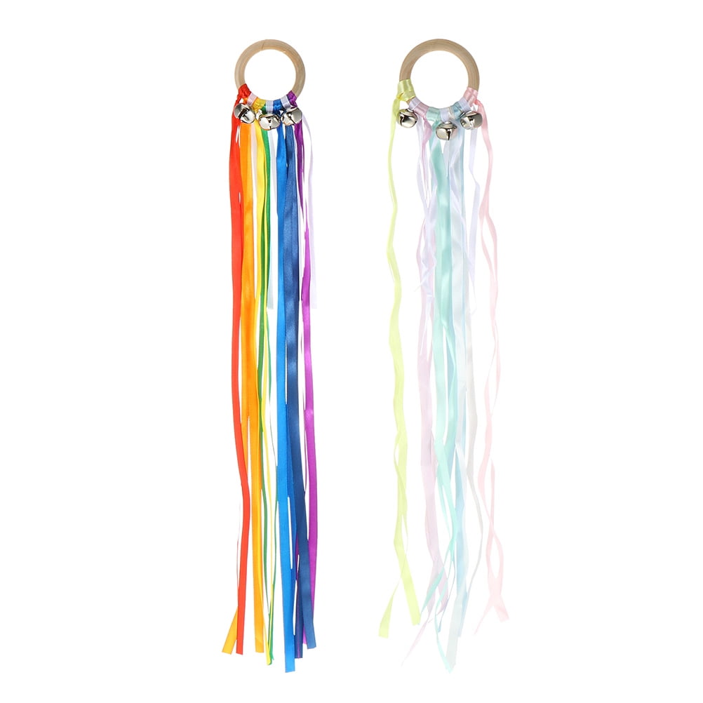 Stri 2Pcs Children Ribbon Circle Colorful Kids Streamer Kids Rainbow ...