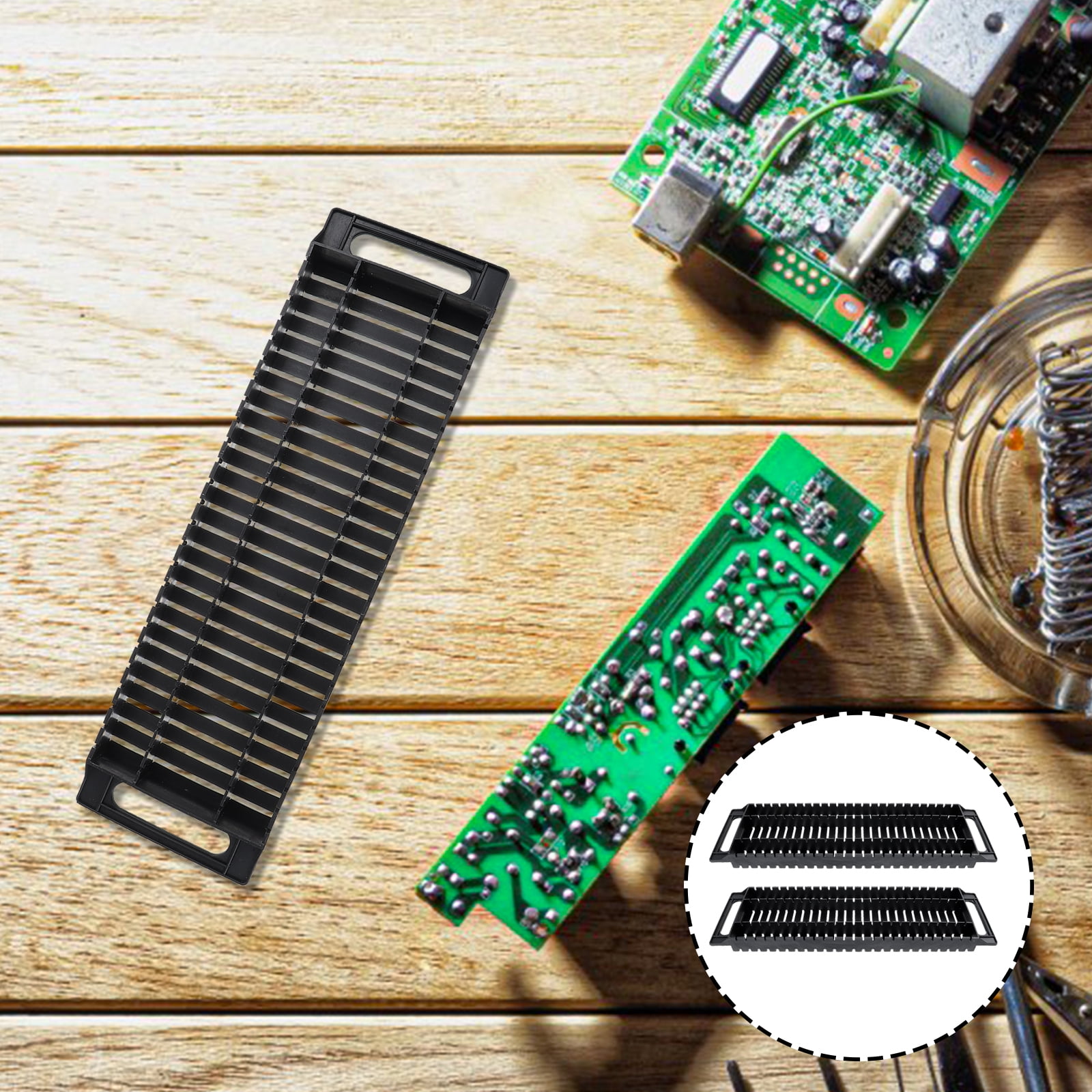 Stri 2Pcs Dual-ear Anti-static Bar Rack 25-slot Circuit Board PCB Rack ...