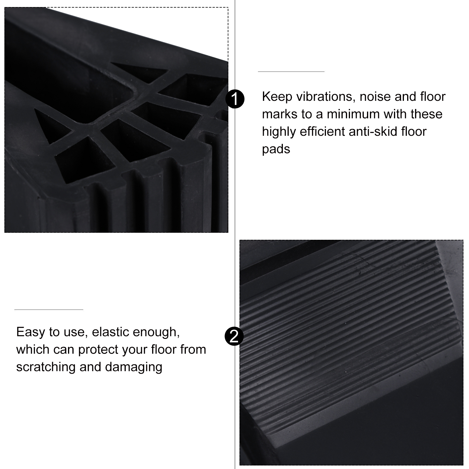 Stri 2Pcs Rubber Ladder Foot Rest Mat Non-skid Feet Cover Folding ...