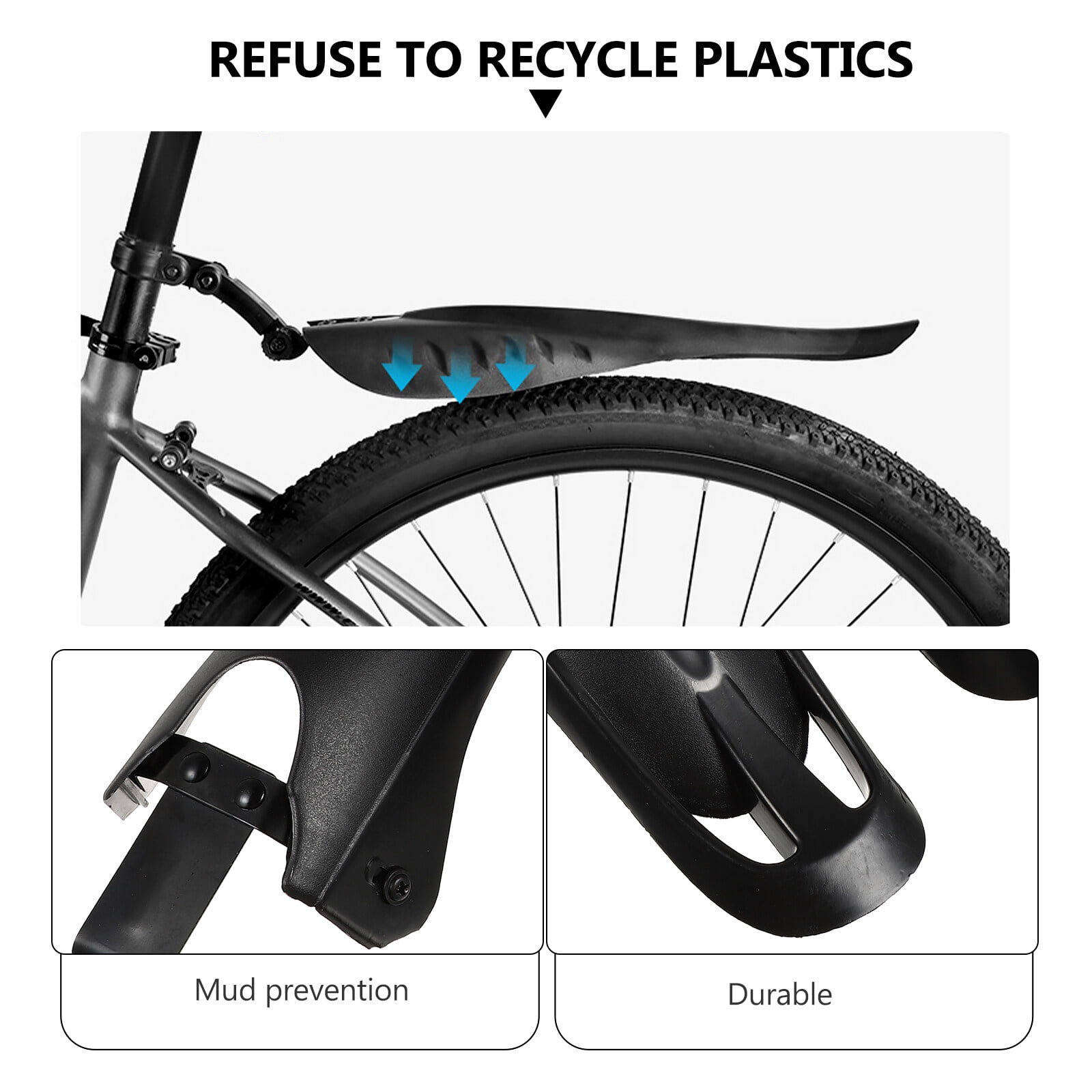 Stri 2pcs Bike Mud Guard Bike Dirt Guard Mountain Bike Dirtboard for ...