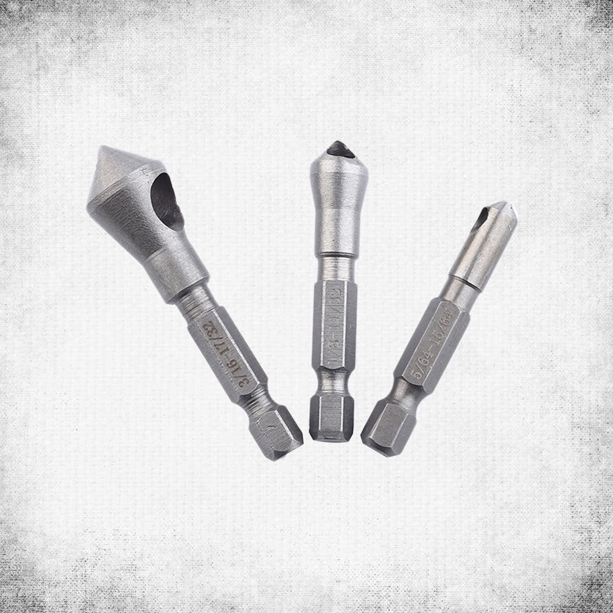 Stri 3 Pcs Cobalt Steel Single-End Countersink Chamfer Tool Deburring Tool Set Hex for Cutting ...