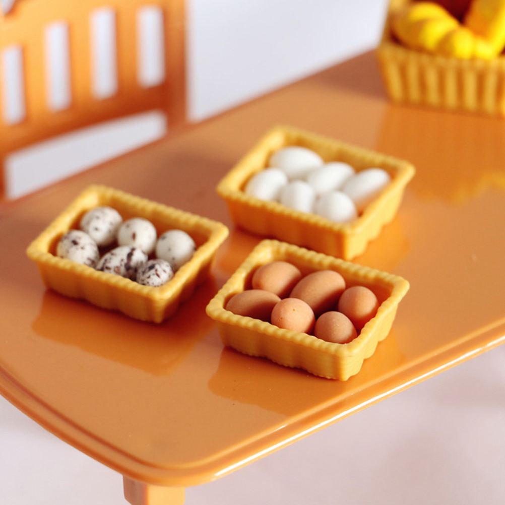 OUNONA 3 Sets Miniature Eggs Mini House Supplies Assorted Color Square ...
