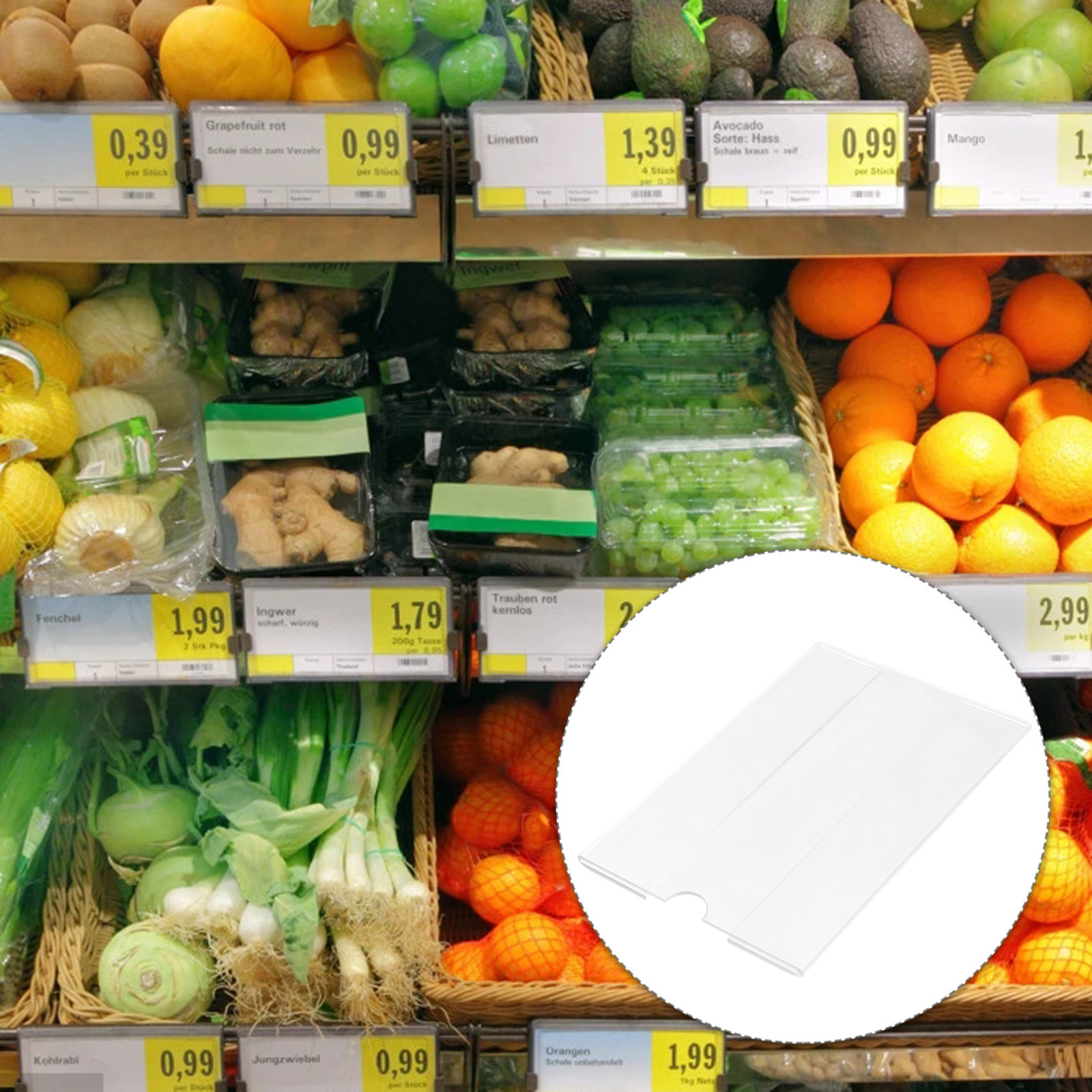 Stri 30pcs Supermarket Label Holders Price Display Holders Plastic ...