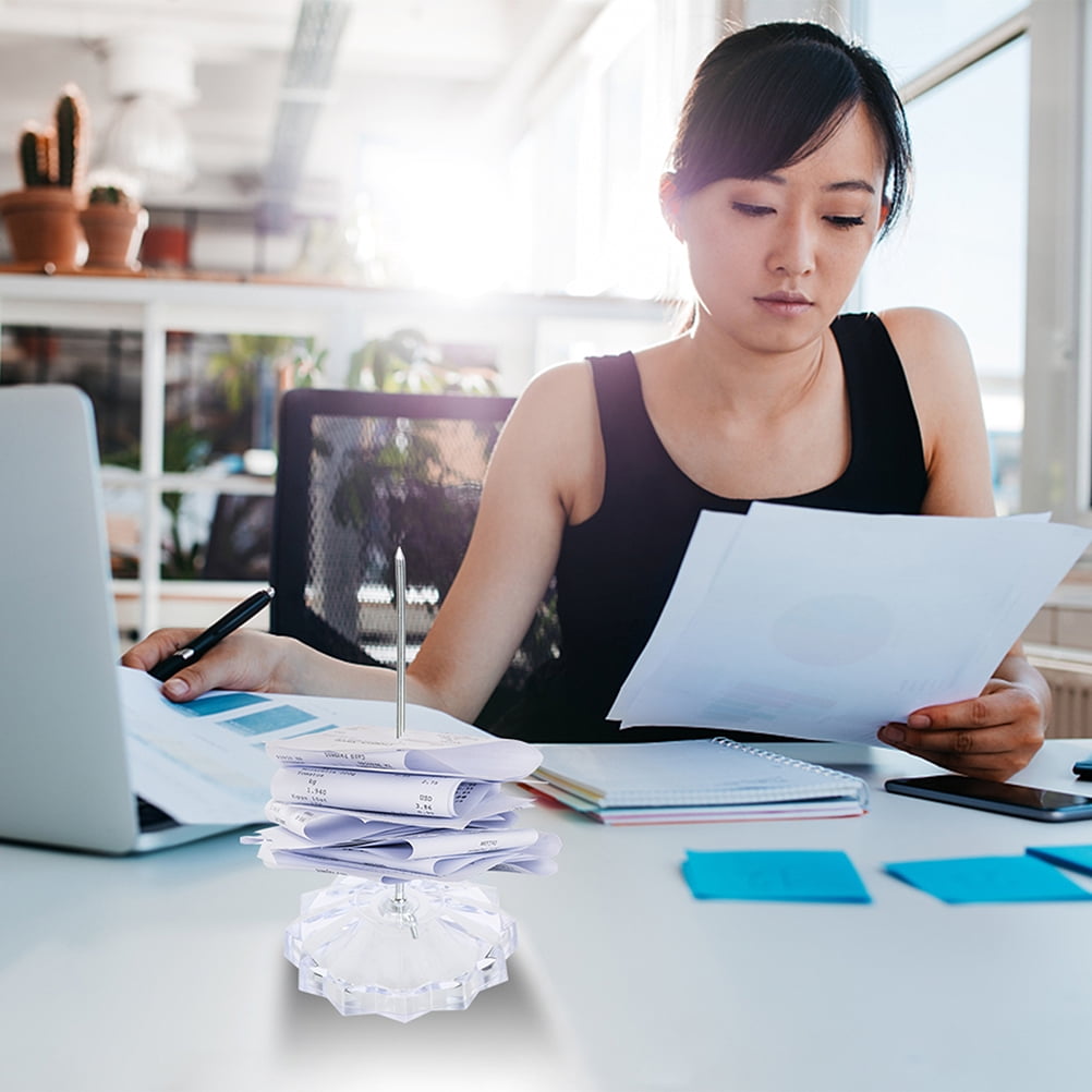 3pcs Note Receipt Holder Counter Bill Fork Desk Paper Storage Organizer ...