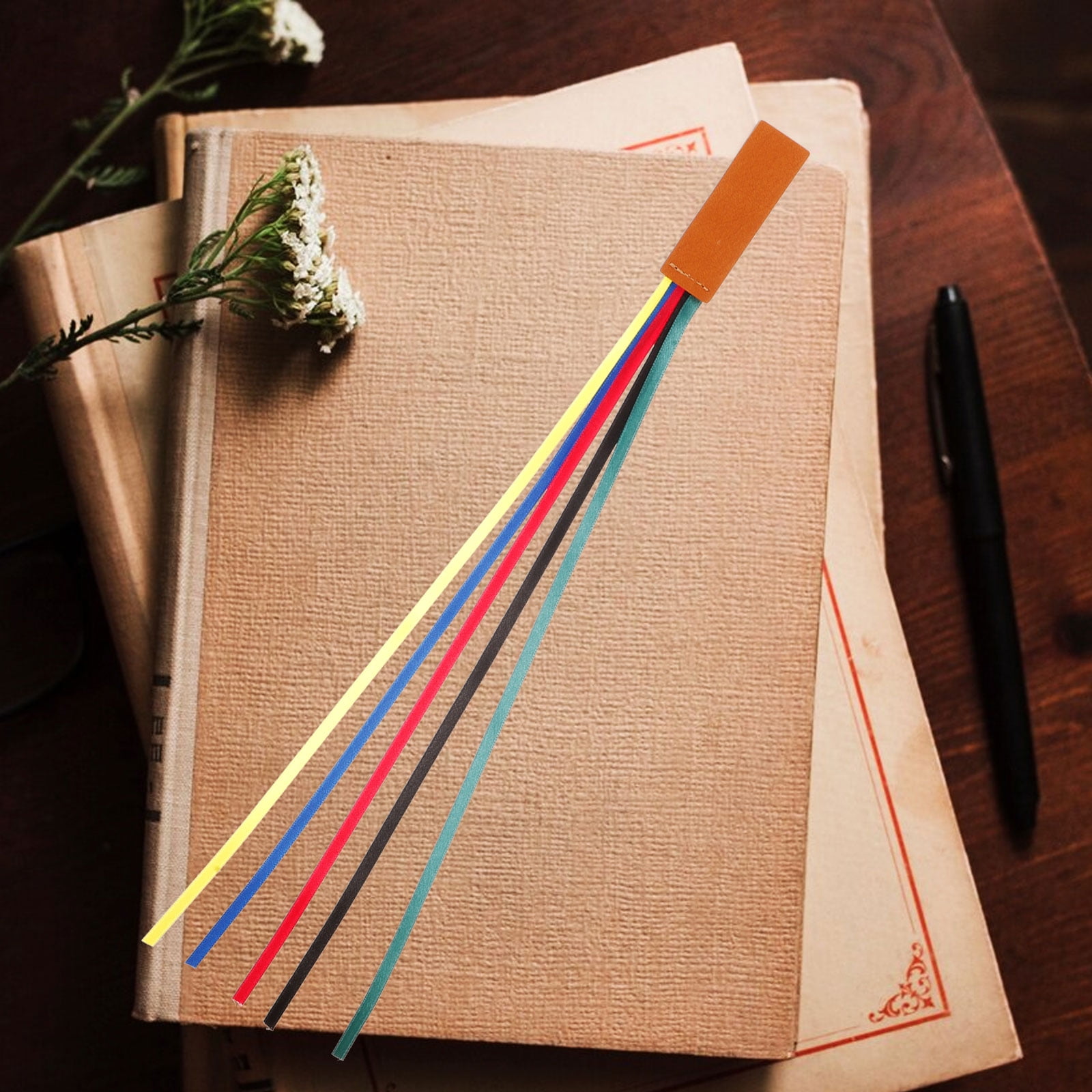 3pcs Colorful Silk Ribbon Bookmark with Leather Multi Page Marker ...