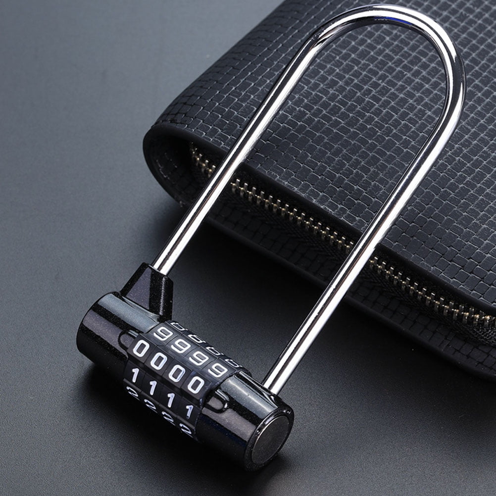 Resettable 4 Combination Padlock with Long Shackle for Home Use Sturdy ...