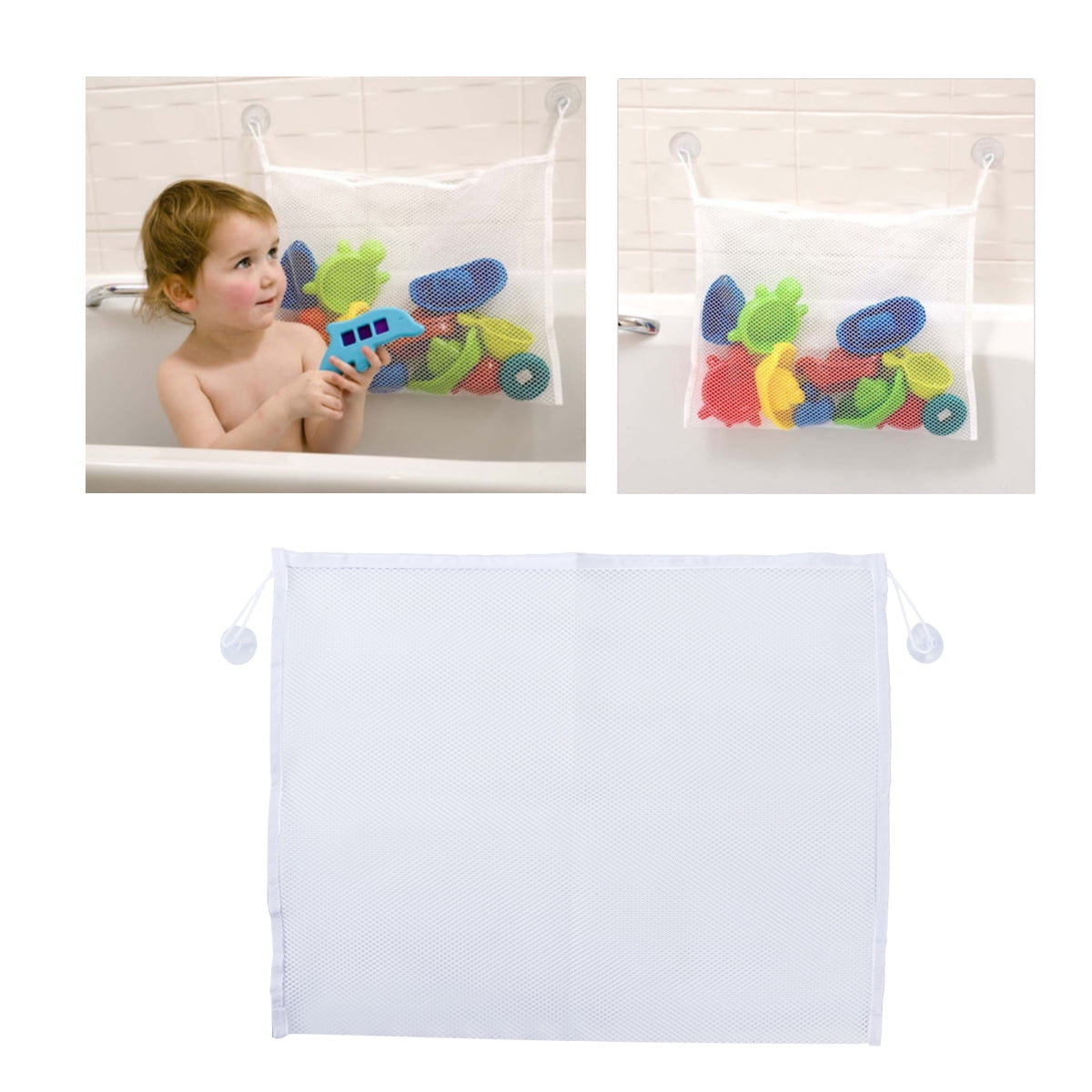 Stri 45*35cm Baby Kids Bath Mesh Net Bag Toys Storage Suction Bag ...