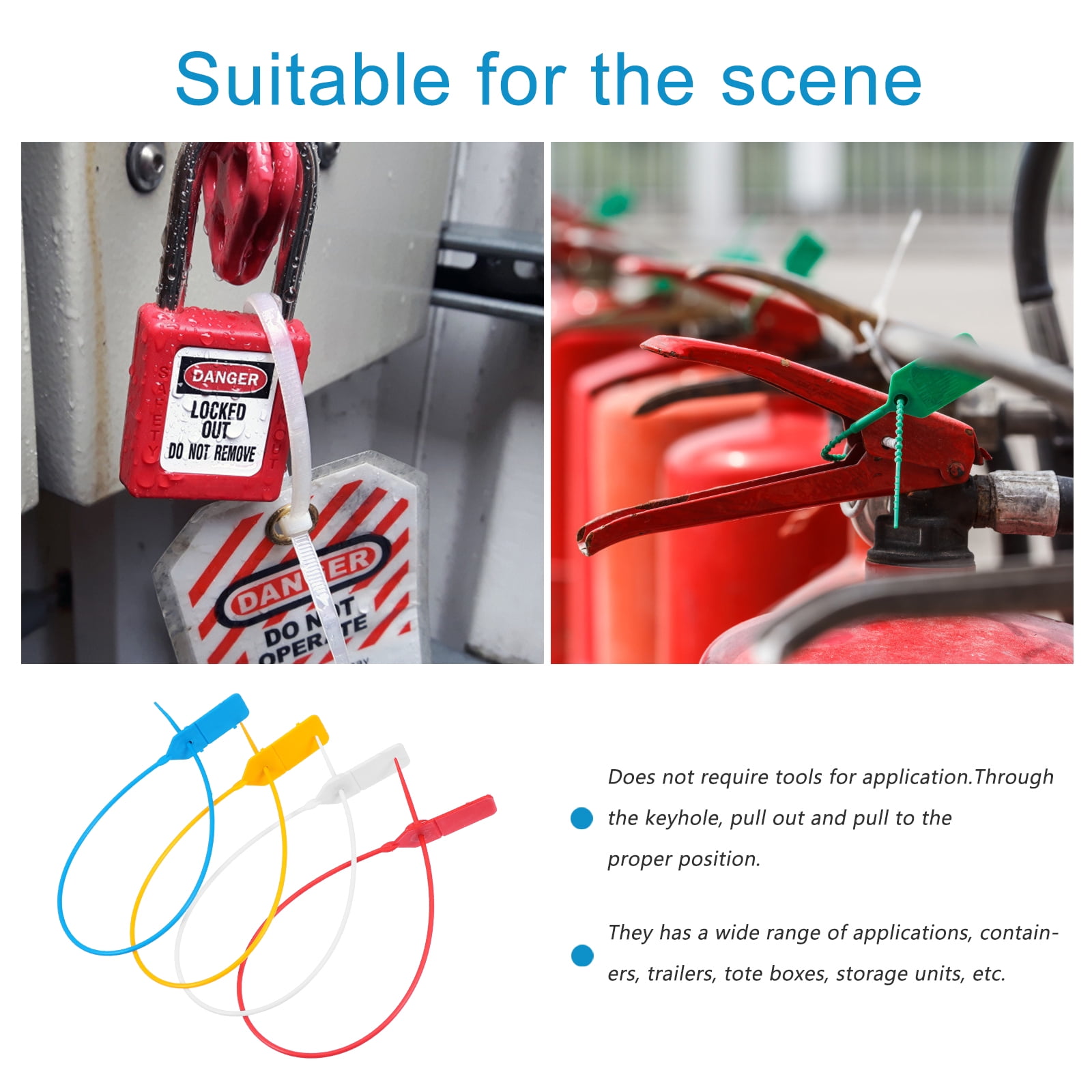 Stri 48Pcs Disposable Self-Locking Seals Useful Plastic Security Seals ...