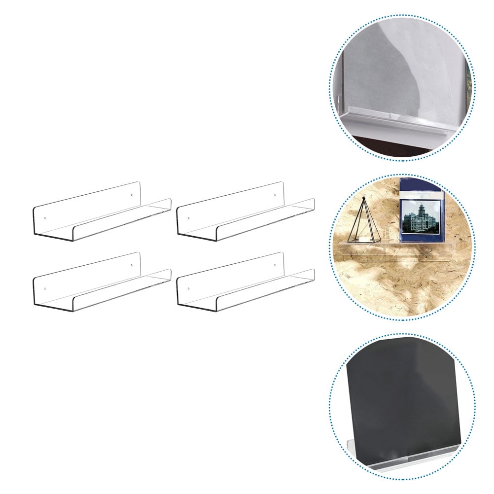 Stri 4pcs Transparent Wall-mounted Acrylic Record Storage Rack Acrylic ...