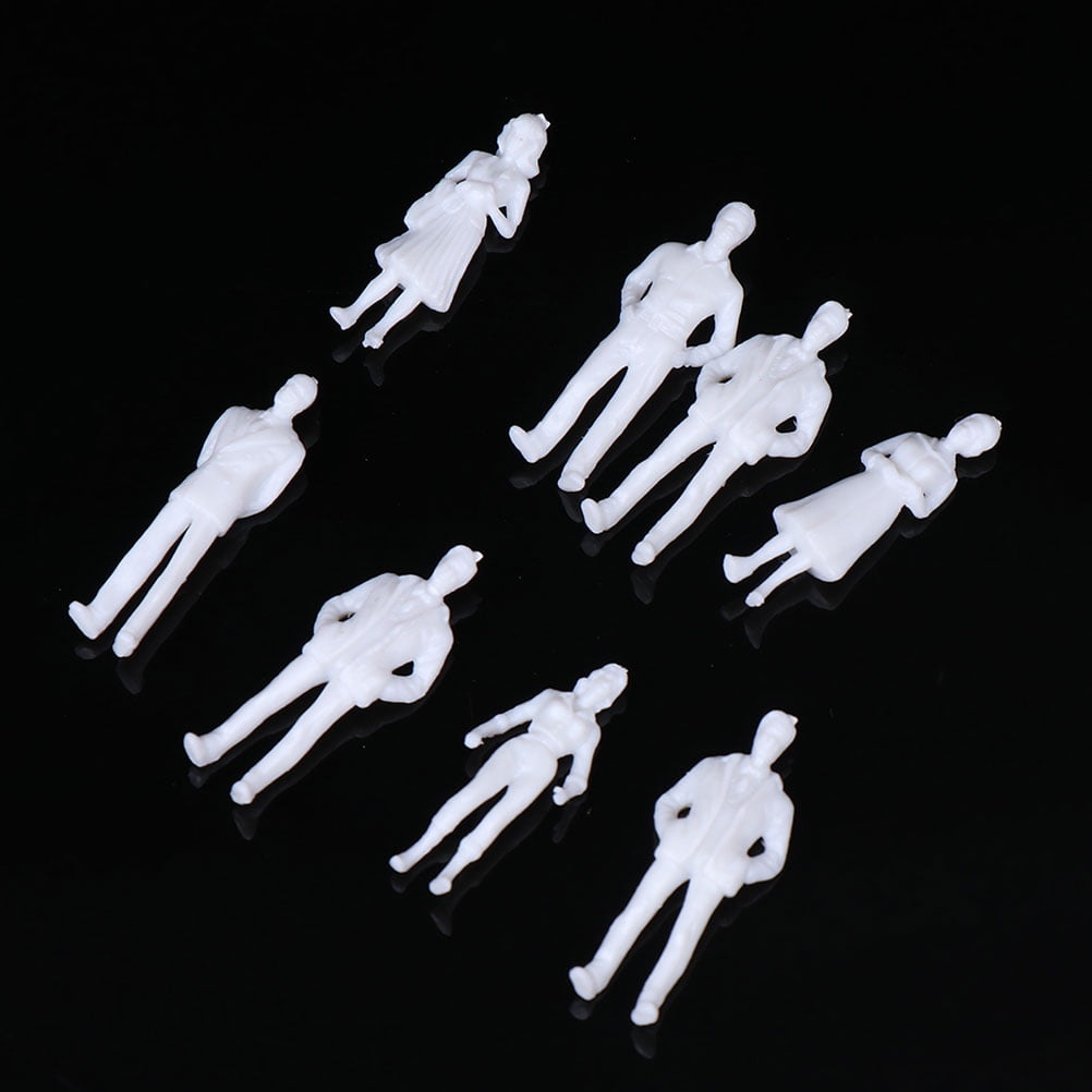 Stri 50pcs Mini White People Figures Lifelike Models DIY Sandbox ...