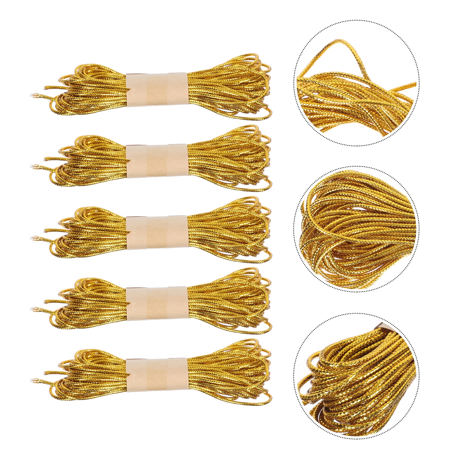 Stri 5bundles Polyester Round Rope DIY Tag Rope Gold Thread for Gift ...