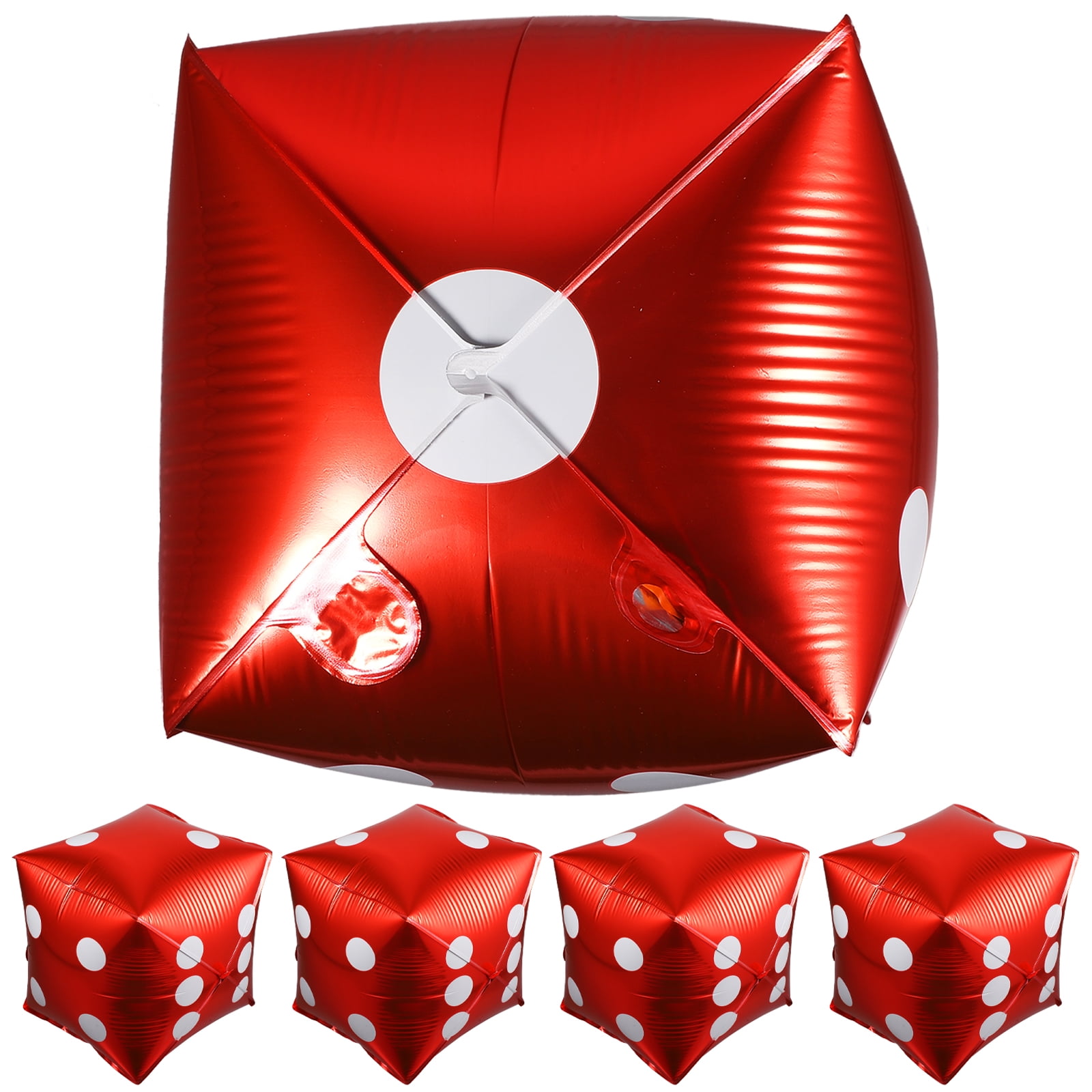 SASABAXI Red Aluminum Film Cube Dice Balloons for Poker Theme Party ...