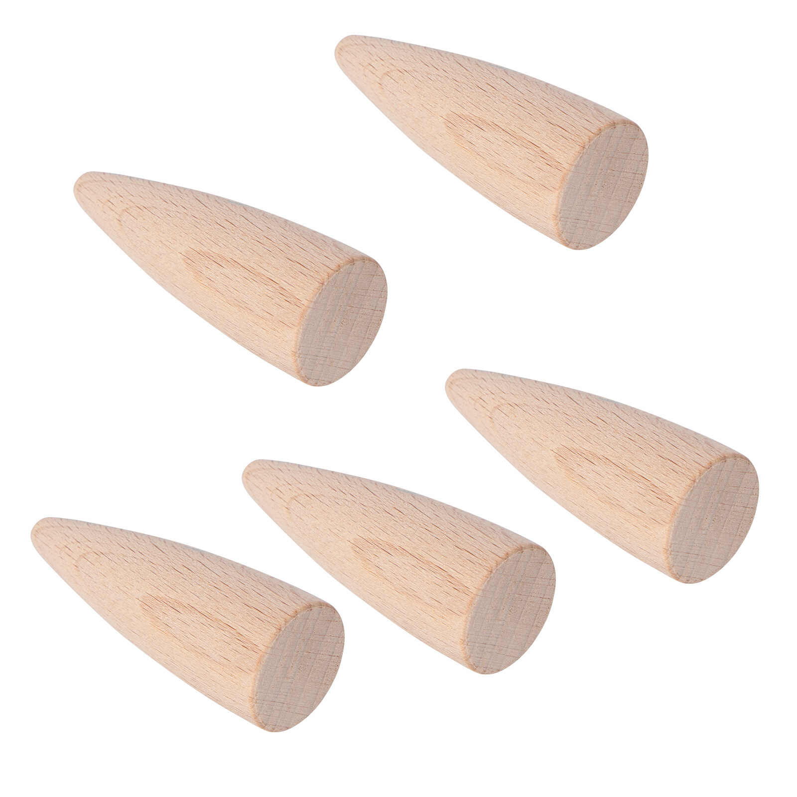 Stri 5pcs Solid Wood Toy Cone Building Block Toy Kids Hand-painted Toy ...