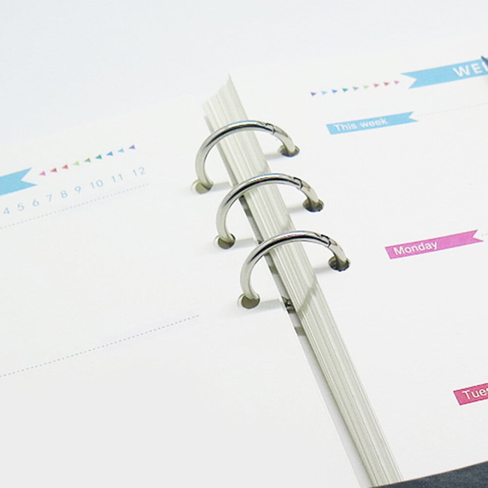 Stri 6 Pcs 20mm 3-Ring Metal Silver Loose-Leaf Split Hinged Rings ...